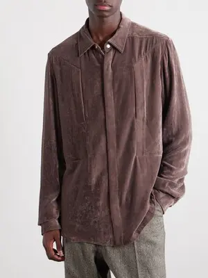 Rick Owens Fogpocket Velour Jacket