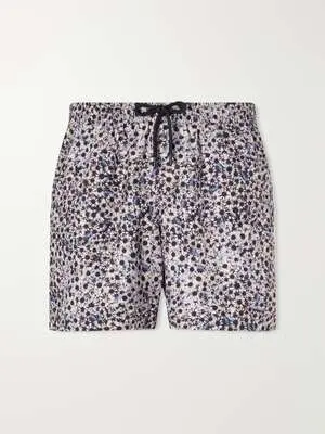 Dries Van Noten Phibbs Straight-leg Mid-length Printed Swim Shorts - Gray