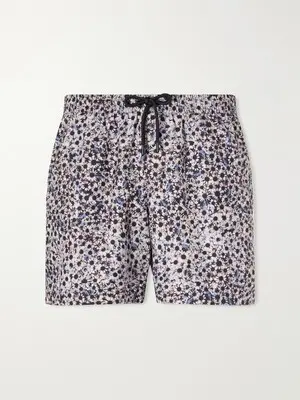 Dries Van Noten Straight-leg Mid-length Printed Swim Shorts - Gray