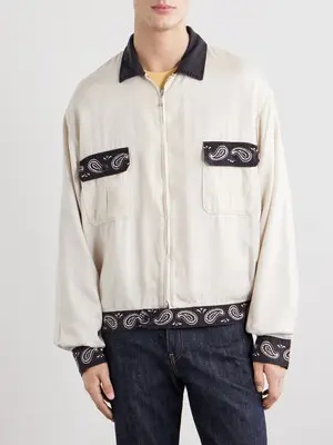 Kapital Rayon Twill Jacket With Paisley Trim
