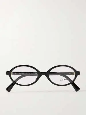 Miu Miu Oval-frame Acetate Optical Glasses - Black