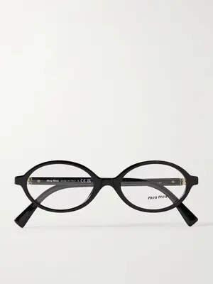 Miu Miu Oval-frame Acetate Optical Glasses - Black
