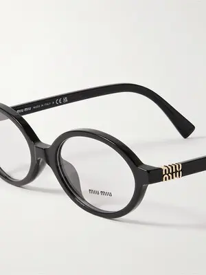 Miu Miu Oval-frame Acetate Optical Glasses - Black