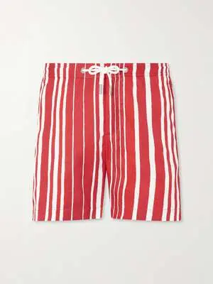 Orlebar Brown Bulldog Straight-leg Striped Swim Shorts - Red