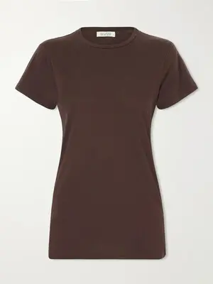 NILI LOTAN NILI LOTAN Lana Cotton-Jersey T-Shirt Brown