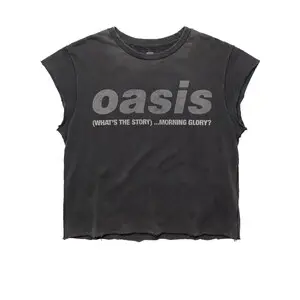 OTHER UK Oasis What's The Story Raw Edge Vintage Band T-shirt - Black