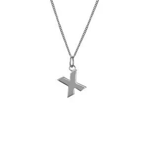 EDGE ONLY Letter Pendant "x" Initial Necklace Sterling - Silver