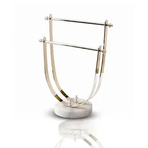 MARLETH Silver Towel Stand With Marble Base
