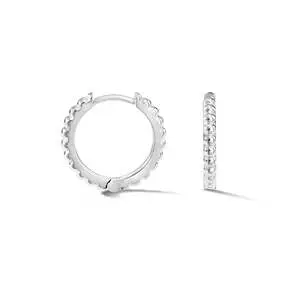 DOWER & HALL Medium Dotty Huggie Hoops