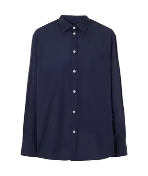 RÓHE Cotton Poplin Shirt - Navy