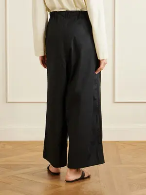 JAMIE HALLER The Lotus Cotton-poplin Wide-leg Pants - Black