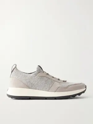 TOD'S Suede And Wool Sneakers - Gray