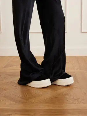 Rick Owens Suede Platform Sneakers - Black