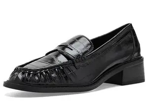 Vince Camuto Eshnie Block Heel Loafers Shoes Rich Chanti - Black