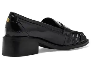 Vince Camuto Eshnie Embossed Block Heel Loafers - Black