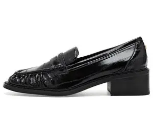 Vince Camuto Eshnie Embossed Block Heel Loafers - Black