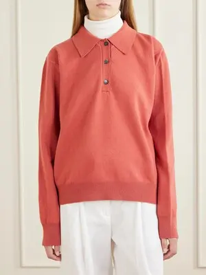 RÓHE Stretch Wool And Cashmere-blend Polo Shirt - Red