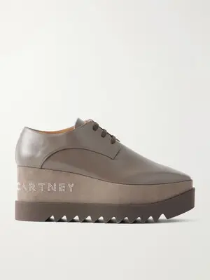 Stella McCartney Elyse Vegan Leather Platform Pumps - Brown