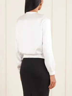 THE PARK Kelly Cropped Silk Jacket
