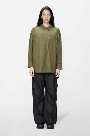 Rains Light Woven Oversized Shirt With Zip Pockets