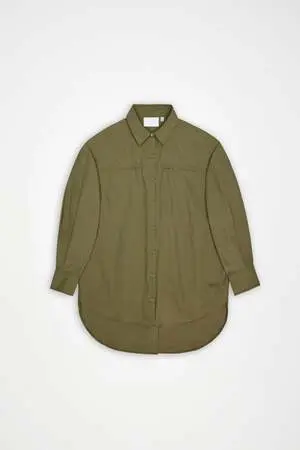 Rains Light Woven Oversized Shirt With Zip Pockets