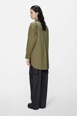 Rains Light Woven Oversized Shirt With Zip Pockets