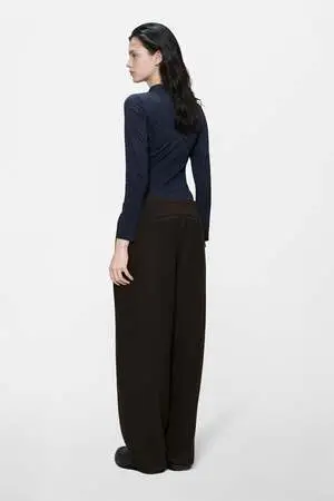 Rains Heavyweight Fleece Wide-leg Pants - Bark