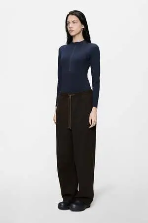 Rains Heavyweight Fleece Wide-leg Pants - Bark