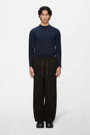 Rains Heavyweight Fleece Wide-leg Pants - Bark