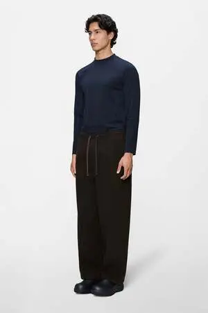 Rains Heavyweight Fleece Wide-leg Pants - Bark