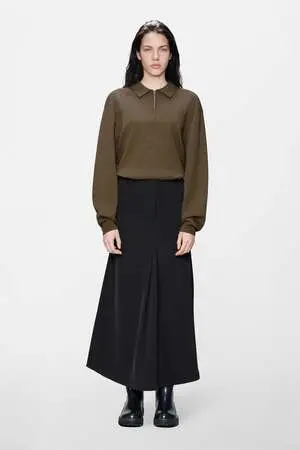 Rains Maxi Skirt In Technical Stretch Fabric - Black