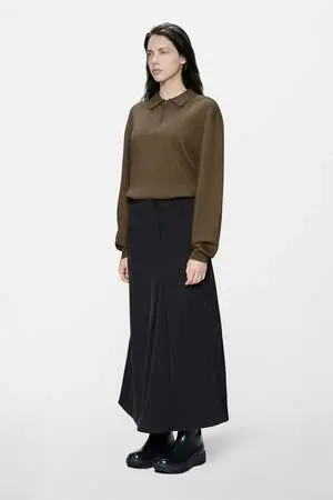 Rains Maxi Skirt In Technical Stretch Fabric - Black