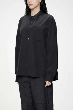 Rains Light Woven Long Sleeve Shirt - Black