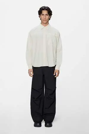 Rains Light Woven Long Sleeve Shirt - Blanc