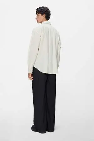 Rains Light Woven Long Sleeve Shirt - Blanc