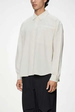Rains Light Woven Long Sleeve Shirt - Blanc