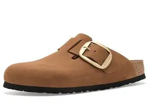 BIRKENSTOCK Birkenstock Boston Big Buckle Tonal Clogs In Nubuck Leather