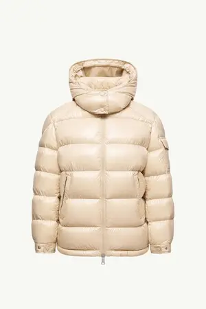 Moncler Maire Hooded Short Down Jacket - Beige