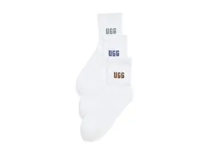 UGG Quinlin Logo Quarter Socks 3 Pack - White