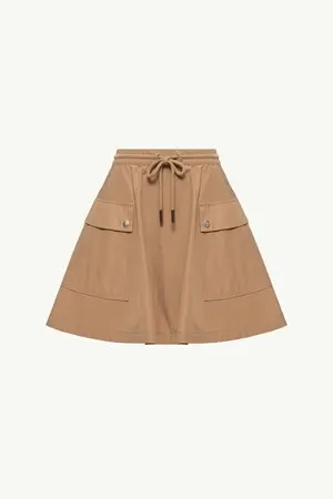 Moncler Cotton Blend A-line Mini Skirt - Beige