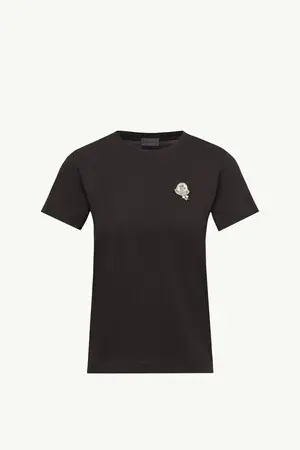 Moncler Logo Patch Cotton T-shirt - Black