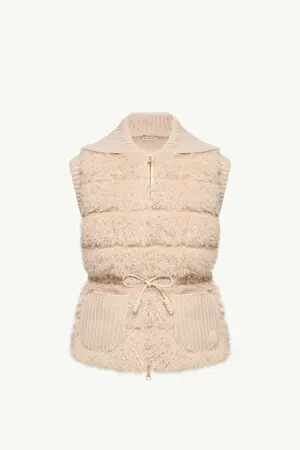 Moncler Wool & Cashmere Blend Down Vest - Beige