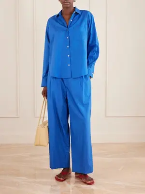 JAMIE HALLER The Logo Weekend Cotton Shirt - Blue
