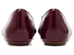 Fitflop Delicato Bow Textured Patent-leather Ballet Flats Dress Flat Shoes Dark Merlot - Brown