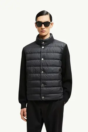 Moncler Padded Cotton Zip-up Cardigan - Black