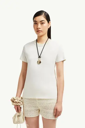 Moncler Crochet Accent Crewneck T-shirt - White