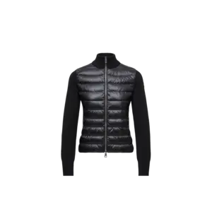 Moncler Padded Wool Zip-up Cardigan - Black