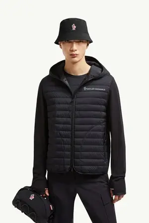 Moncler Padded Cotton Zip-up Hoodie - Black