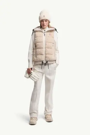 Moncler Teddy Padded Vest - Beige