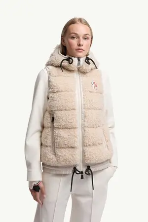 Moncler Teddy Padded Vest - Beige